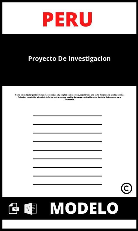 Modelo De Proyecto De Investigacion 2024