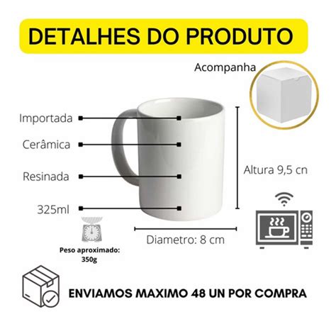 12 Canecas Super Brancas Importada Sublimação 325ml Atacado