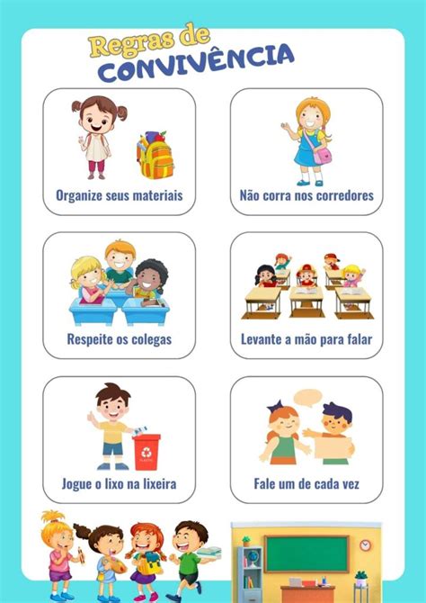 Regras de convivência na escola modelo para imprimir em PDF
