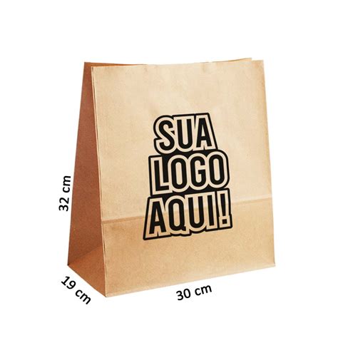 Saco Kraft Personalizado X X Cm Axlxp A Partir De Unidades