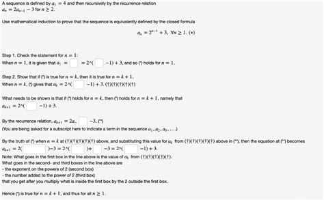Solved A Sequence Is Defined By Aj And Then Recursively Chegg
