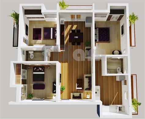50 Three 3 Bedroom Apartment House Plans Architecture Design
