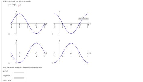 [solved] graph one cycle of the following function solutioninn