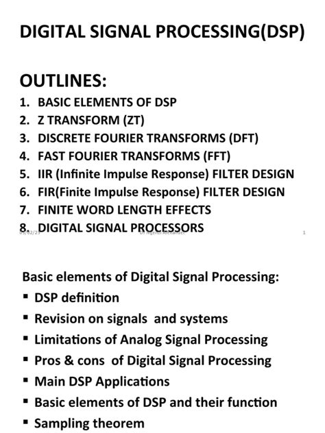 dsp 2018 lecture 1 pdf digital signal processing sampling signal processing