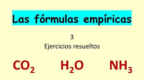 3 ejercicios resueltos de fórmulas empíricas YouTube