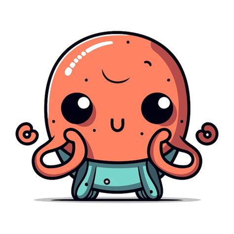 Premium Vector Cute Cartoon Octopus Character Vector Illustration On
