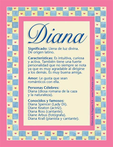 Diana Significado Del Nombre Diana Nombres