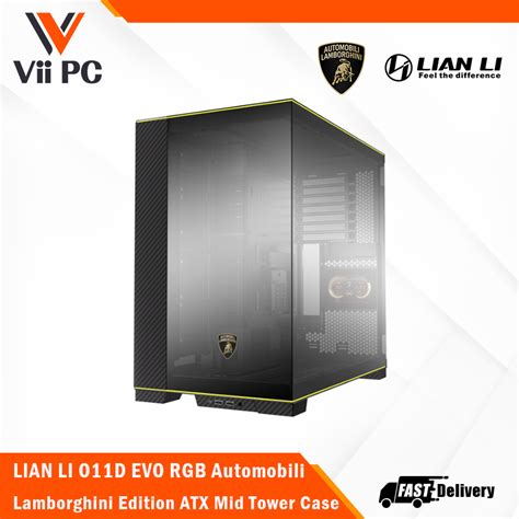 LIAN LI O11D EVO RGB Automobili Lamborghini Edition Black Steel