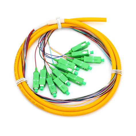 Fiber Optic 900mm Singlemode Pigtail FTTH Bundle Pigtail Cable 12 Core