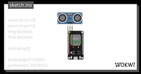 Ultrasonic Sensor Wokwi Esp32 Stm32 Arduino Simulator