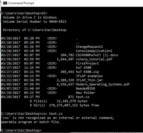 c ‘csc is not recognized as an internal or external command operable program or batch file
