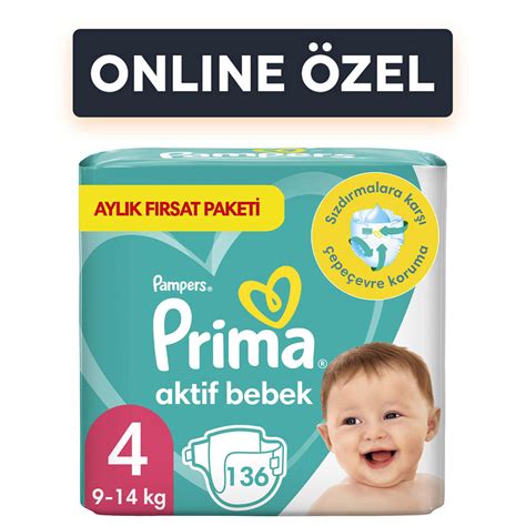 Prima Bebek Bezi Aktif Bebek 4 Beden 136 Adet Aylık Fırsat Paketi Migros
