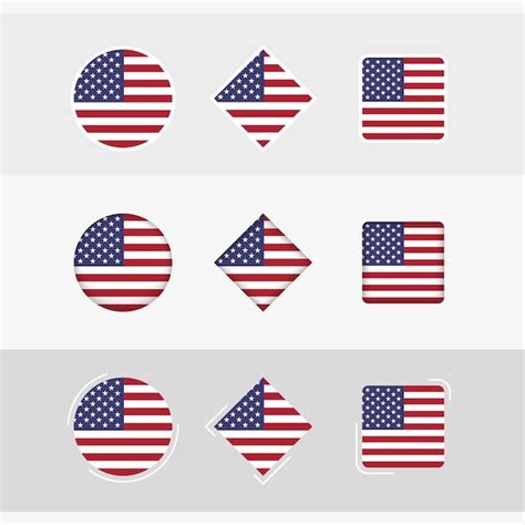 Premium Vector Usa Flag Icons Set Vector Flag Of Usa