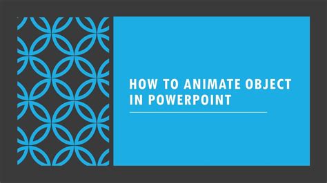 How To Move Animate An Object In PowerPoint YouTube