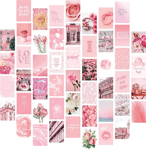 Artivo Pink Wall Collage Kit Aesthetic Pictures 50 Set 4x6 Pretty