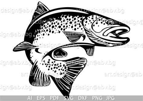 194 Fly Fishing Trout Svg SVG PNG EPS DXF File