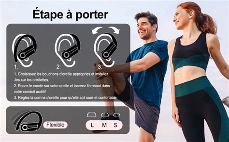 Jesebang Sport Écouteur Bluetooth 5 3 avec HD Mic Oreillette sans Fil
