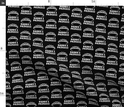Daddys Princess Tiara Black Lad22 Fabric Spoonflower