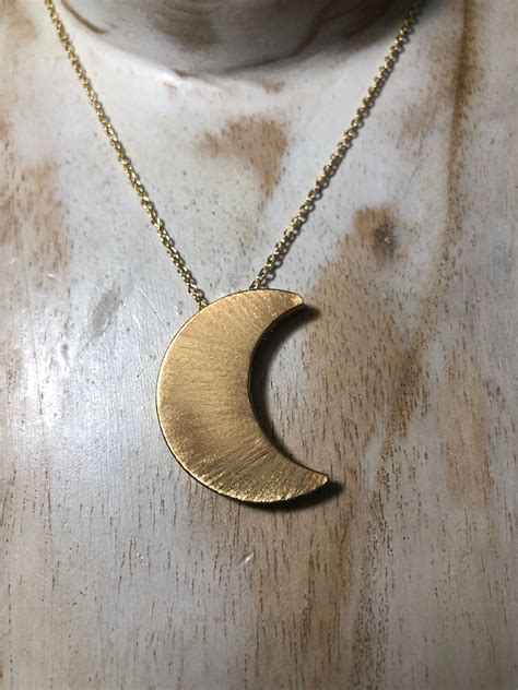 Crescent Moon Stevie Nicks Style Moon Necklace In Sterling Silver With