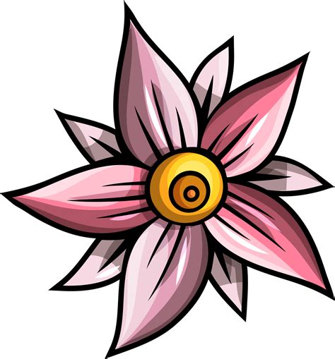 Blomma Tecknad Serie Rolig Illustration Png