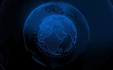 Blue Digital Globe Dark Blue Digital Background Technology Networks