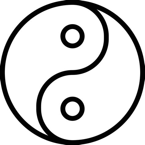 Yin Yang Tao Zen China Religious Outline Icon 14361088 Vector Art At