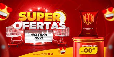 Post Banner Supermercado Super Ofertas Produto Social Media PSD