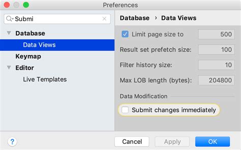 Submit Changes To A DatabaseDataGrip