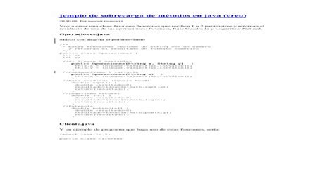 jemplo de sobrecarga de métodos en java [pdf document]
