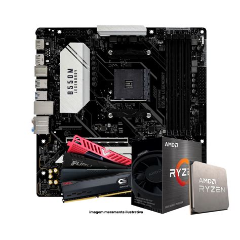 Kit Upgrade AMD Ryzen 5 5600 Placa Mãe SuperFrame B550M Gaming 16GB DDR4