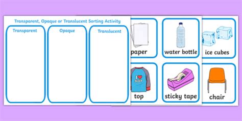 Transparent Translucent And Opaque Objects