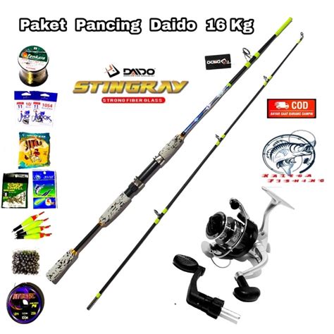 Jual SET KOMPLIT Pancing 1 Set Daido Stingray 16 Kg Joran Laut JAPAN