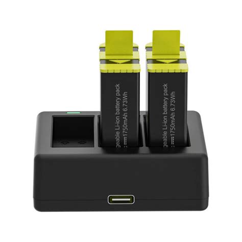 CARREGADOR TRIPLO 2 BATERIAS PARA GOPRO HERO 9 10 11 E 12 BLACK