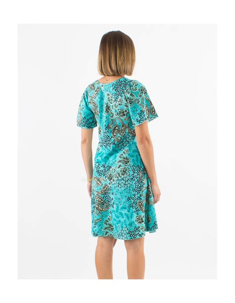 Vestido Corto Poliester Paraguas Mangas Cortas Estampado Pansy Plata