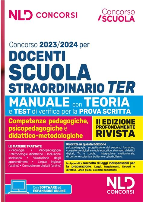 Concorso Docenti Scuola Straordinario TER 2023 2024 Manuale Con Teoria