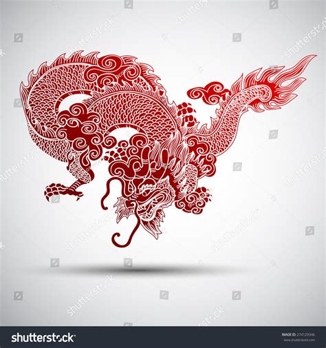 Illustration Traditional Chinese Dragon Vector Illustration Stock