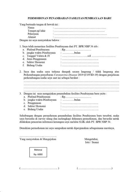 Contoh Surat Permohonan Perpanjangan Pembiayaan Surat Lamaran Kerja