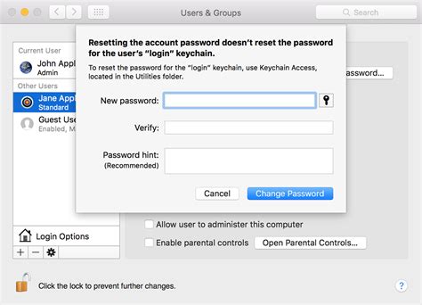 Change Or Reset The Password Of A MacOS User Account Apple Support