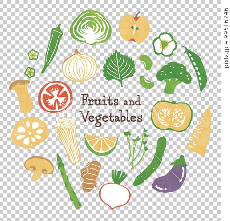 野菜と果物のイラスト素材 99516746 PIXTA