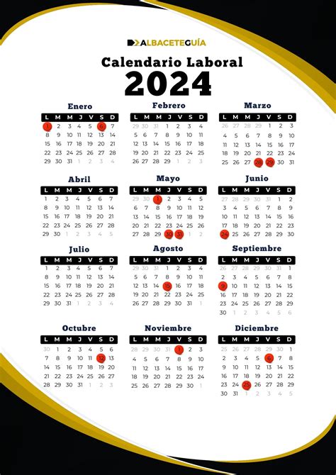 Calendario Laboral 2024 Albacete Consúltalo aquí AlbaceteGuía