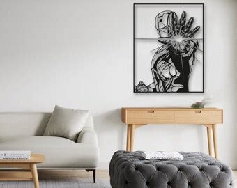 Iron Man Rdj Cut Svg Dxf File Wall Sticker Pdf Silhouette Etsy