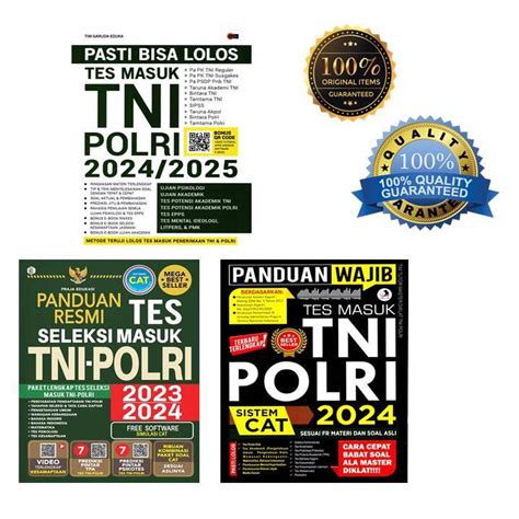Jual BUKU ORI PASTI BISA LOLOS TES MASUK TNI POLRI 2024 2025 PANDUAN