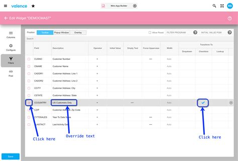 checkbox filters cnx support