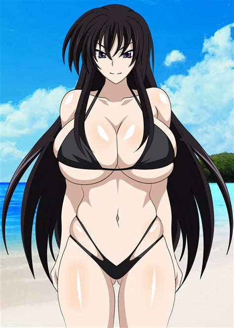 Rule 34 1girls Amano Yuuma Bare Legs Beach Big Breasts Black Hair Blue Sky Cleavage High