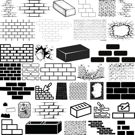 Brick SVG Bundle Brick Wall Svg Bricks Svg Brick Pattern Brick Dxf
