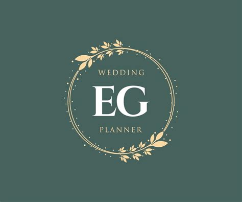 EG Initials Letter Wedding Monogram Logos Collection Hand Drawn Modern