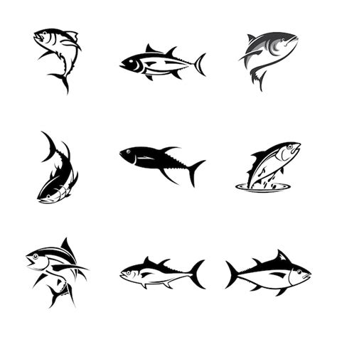 Fisch Symbol Logo Vektor Design Vorlage Premium Vektor