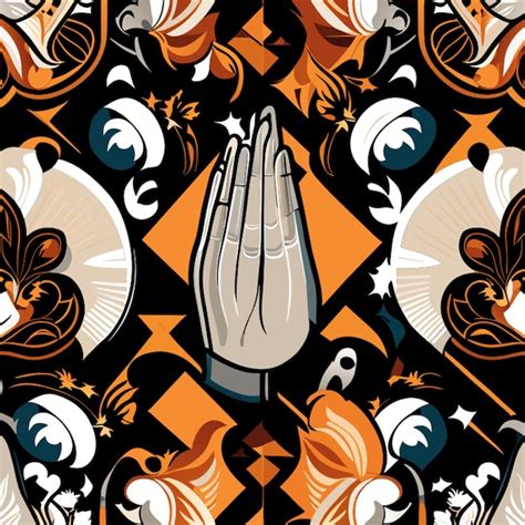 Premium Vector Praying Hands Pattern Vector Illustration