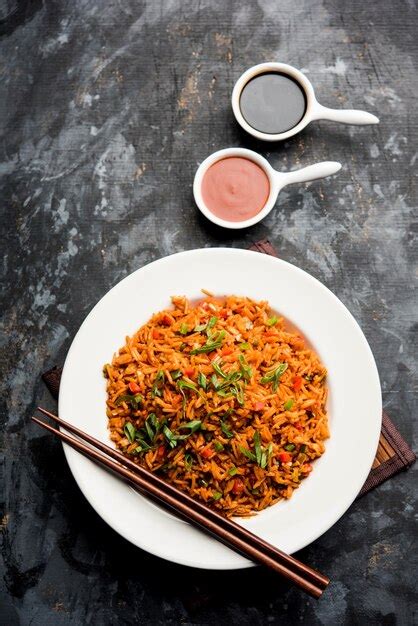 El Arroz Frito Schezwan Masala Es Una Comida Indochina Popular Que Se