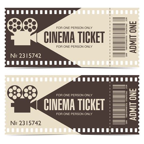 Cinema Ticket In The Form Of A Film Strip Vector Art At Vecteezy